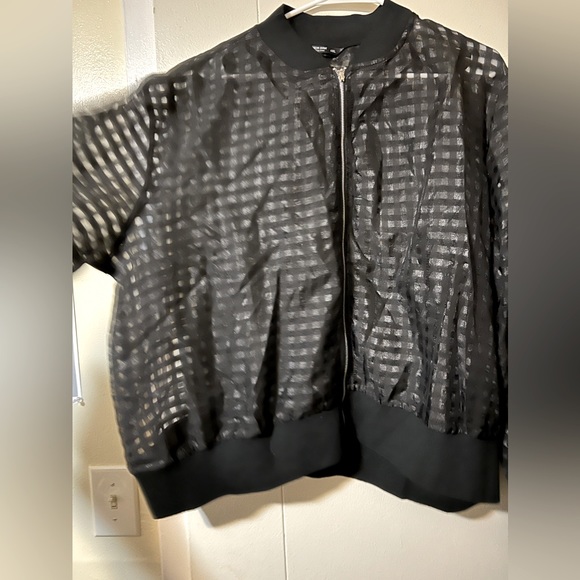 Jackets & Coats | See Through Checkered Bomber Jacket | Poshmark